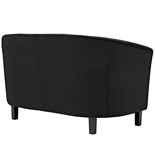 Modway Prospect Velvet Upholstered Contemporary Modern Loveseat In Black