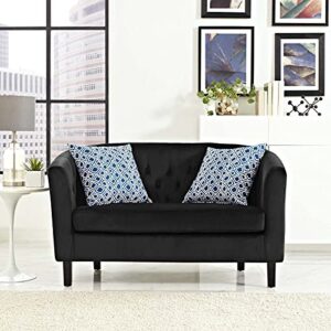 Modway Prospect Velvet Upholstered Contemporary Modern Loveseat In Black