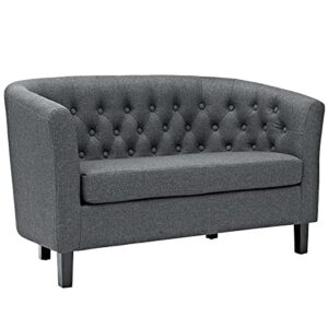 modway prospect upholstered contemporary modern loveseat in gray