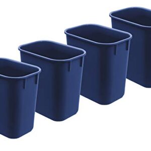 Acrimet Wastebasket Bin 13QT (Plastic) (Blue Color) (Set of 4)