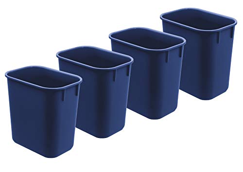 Acrimet Wastebasket Bin 13QT (Plastic) (Blue Color) (Set of 4)