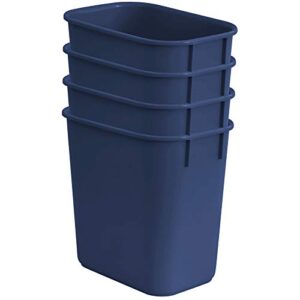 Acrimet Wastebasket Bin 13QT (Plastic) (Blue Color) (Set of 4)