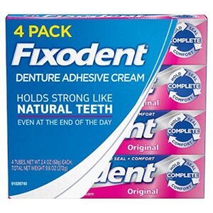 fixodent complete original denture adhesive cream, 4 pk./2.4 oz.