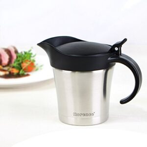 Rorence Stainless Steel Double Insulated Gravy Boat/Sauce Jug 16 Ounce Capacity