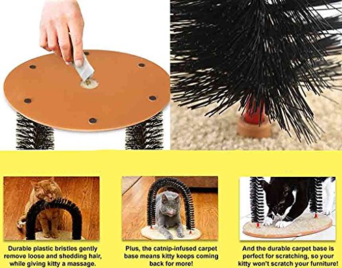 Glanzzeit Cats Self Grooming Scratch Arch Kitten Brushes Hair Cleaning Shedding Tool Catnip Toy