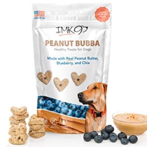 All Natural Puppy Peanut Butter Training Treats - Low Calorie Dog Treats – Low Fat Diet for Pets - Vegetarian, Baked, Crunchy Biscuits - Heart Shaped, Healthy Fiber, No Grain-Gluten, Made in USA