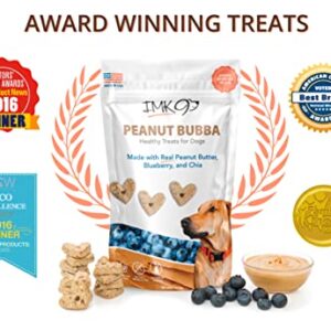 All Natural Puppy Peanut Butter Training Treats - Low Calorie Dog Treats – Low Fat Diet for Pets - Vegetarian, Baked, Crunchy Biscuits - Heart Shaped, Healthy Fiber, No Grain-Gluten, Made in USA