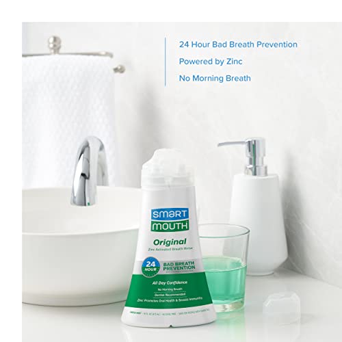 SmartMouth Original Activated Mouthwash & Premium Zinc Ion Toothpaste, Lasts 24 Hours, Mint