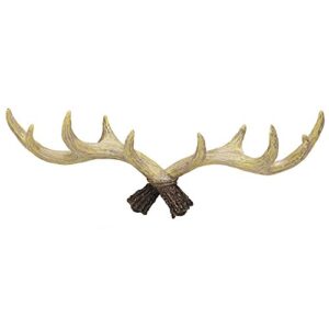 mural art vintage deer antlers wall hooks for hanging clothes hat scarf key christmas reindeer deer horns resin hanger rack wall decoration (light brown)