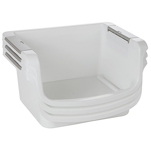 Home-X - Small Nesting and Stackable Storage Bins, Set of 3 (Storage Area 10"L x 8"W x 5.75"H)