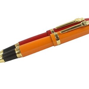 Sipliv 2PCS Jinhao Big Heavy 159 Rollerball Pen, Gold Trim, Red & Orange