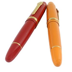 Sipliv 2PCS Jinhao Big Heavy 159 Rollerball Pen, Gold Trim, Red & Orange