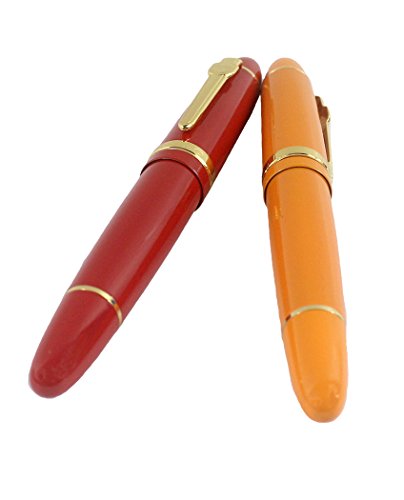 Sipliv 2PCS Jinhao Big Heavy 159 Rollerball Pen, Gold Trim, Red & Orange