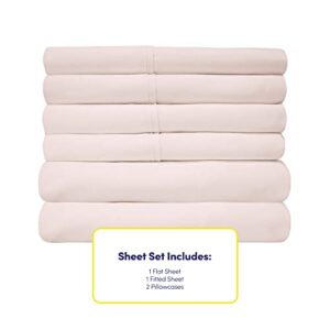 Twin Size Bed Sheets - 4 Piece 1500 Supreme Collection Fine Brushed Microfiber Deep Pocket Twin Sheet Set Bedding - 1 EXTRA PILLOW CASES, GREAT VALUE, Twin, Pale Pink