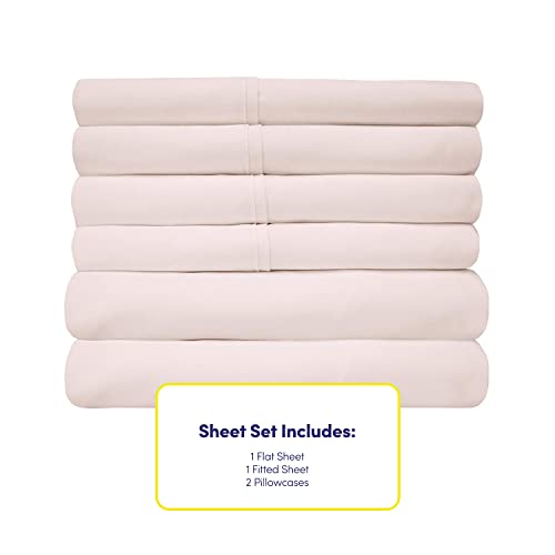 Twin Size Bed Sheets - 4 Piece 1500 Supreme Collection Fine Brushed Microfiber Deep Pocket Twin Sheet Set Bedding - 1 EXTRA PILLOW CASES, GREAT VALUE, Twin, Pale Pink