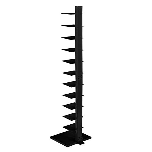 SEI Furniture 12 shelf Metal Spine Book Tower, Black