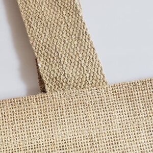 Large Reusable Jute Tote Bags Burlap Totes with Cotton Handles and Interior Lining Beach, Pool, Shopping 22" x 16" x 6" Natural