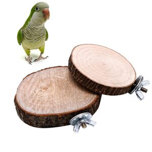 itemap pet parrot bird round wooden coin platform chew toy for birdcage accessories