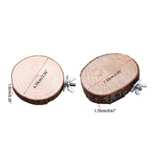 Itemap Pet Parrot Bird Round Wooden Coin Platform Chew Toy for Birdcage Accessories