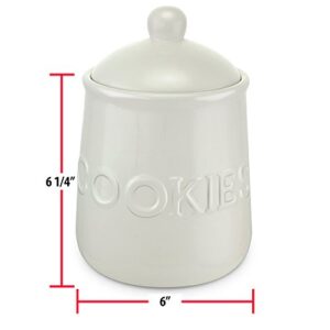 Kovot Ceramic Classic Cookie Jar And Air-Sealed Lid | Measures: 6 1/4" L x 6 1/4" W x 8 1/2" H