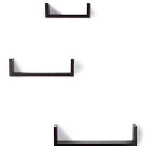 Sagler Floating Shelves Set of 3 Wall Shelves - Espresso Finish Wooden Shelves