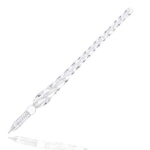 molshine handmade glass dip pen crystal calligraphy pen signature dipped pen for artist women men teens,writing drawing decoration gifts (silvery)