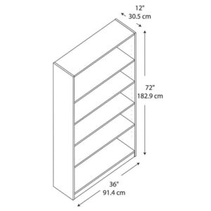 Bush Furniture Universal 5 Shelf Bookcase in Pure White (WL12417-03)