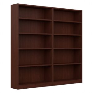 bush furniture universal 5 shelf bookcase set of 2 in vogue cherry