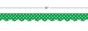 Teacher Created Resources Green Polka Dots Scalloped Border Trim - 5498