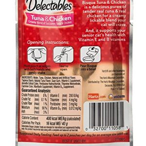 "Hartz Delectables Senior Bisque Lickable Cat Treats - Tuna/Chicken 4 Pouches"