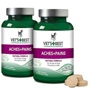 vet's best aspirin free aches + pains dog supplement | vet formulated for dog pain support and joint relief (100 ct (2 pack))