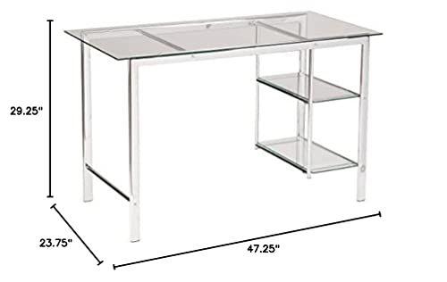 SEI Furniture Oslo Writing Desk, Chrome