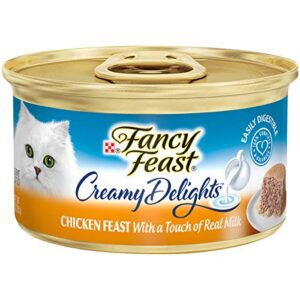 purina fancy feast pate wet cat food, creamy delights chicken feast with a touch of real milk - (24) 3 oz. cans