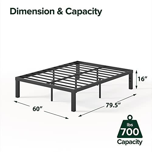 ZINUS Luis 16 Inch QuickLock Metal Platform Bed Frame / Mattress Foundation with Steel Slat Support / No Box Spring Needed / Easy Assembly, Queen