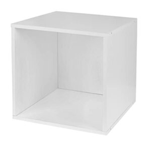 niche cubo stackable storage cube - white wood grain