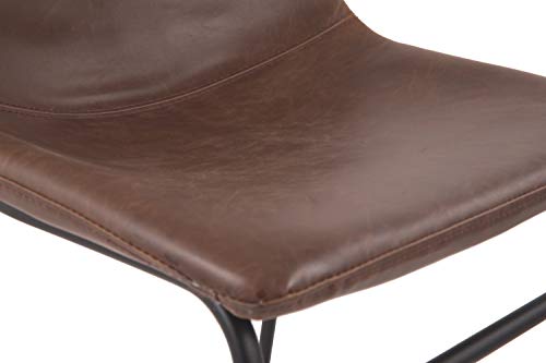 Signature Design by Ashley Mid Century Centiar Dining Bucket Chair, 2 Count, Black and Brown