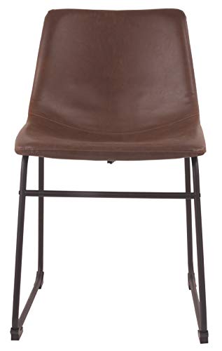 Signature Design by Ashley Mid Century Centiar Dining Bucket Chair, 2 Count, Black and Brown