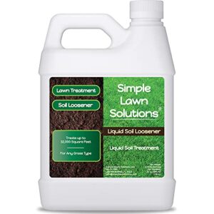 liquid soil loosener- soil conditioner-use alone or when aerating with mechanical aerator or core aeration- simple lawn solutions- any grass type-great for compact soils, standing water, poor drainage