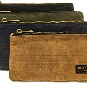 Readywares Waxed Canvas Pencil Case/Pencil Bag/Pencil Pouch, Rugged and Durable, Water Resistant, 8.5" x 4" (Set of 4)