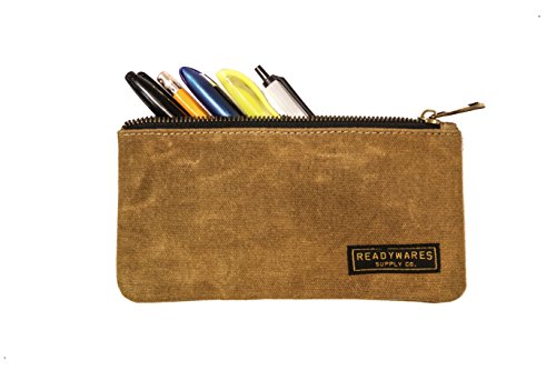 Readywares Waxed Canvas Pencil Case/Pencil Bag/Pencil Pouch, Rugged and Durable, Water Resistant, 8.5" x 4" (Set of 4)