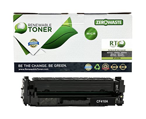 Renewable Toner Compatible MICR Toner Cartridge Replacement for HP 410A CF410A Laser Printers M377 M452 M477