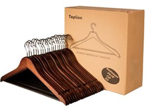 topline classic wood suit hangers - 20 pack (mahogany finish)