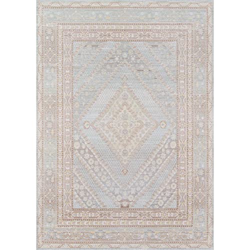 Momeni Isabella Traditional Geometric Flat Weave Area Rug, 7 ft 10 in x 10 ft 6 in, Blue