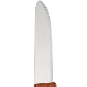 Tezzorio (Set of 36) 10-Inch Jumbo Steak Knives, 5-Inch Stainless Steel Rounded Serrated Blade with Wooden Handle, Commercial Quality Steak Knife Set