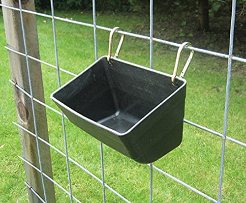 Miller Little Giant Black 11" Duraflex Plastic Grain Fence Feeder Clips On Fence Mount