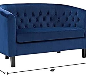 Modway EEI-2615 Prospect Velvet Upholstered Contemporary Modern Loveseat In Navy