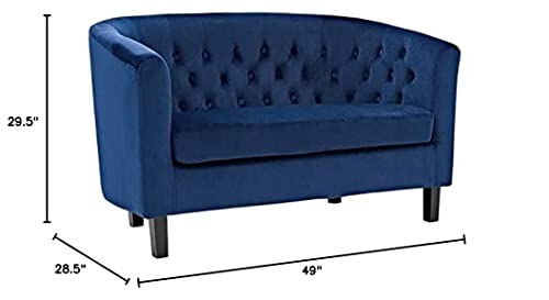 Modway EEI-2615 Prospect Velvet Upholstered Contemporary Modern Loveseat In Navy