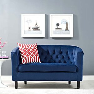 Modway EEI-2615 Prospect Velvet Upholstered Contemporary Modern Loveseat In Navy