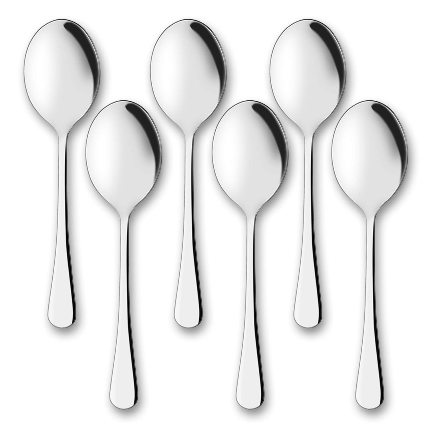 Serving Spoons, AOOSY 6 Pieces X-Large 9.8 Inches Stainless Steel Serving Spoon Catering Spoons Solid Serving Utensils Big Ladle Tablespoons for Buffet Banquet Flatware Kitchen Basics Serving