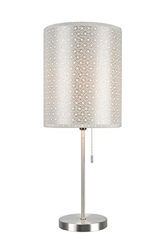 Aspen Creative 40083-8, 1-Pack Set-1 Light Candlestick Table Lamp, Contemporary Design in Satin Nickel, 19 1/2" High, Stars